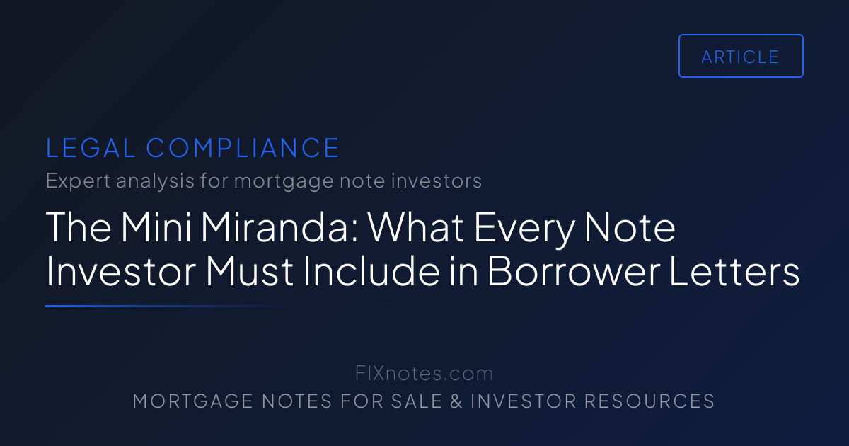 The Mini Miranda: What Every Note Investor Must Include in Borrower Letters